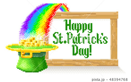 Happy St Patricks Day Pixel Art Signのイラスト素材 [48394768] - PIXTA