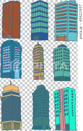 High-rise Building Urban Rough Sketch Graffiti - Stock Illustration ...