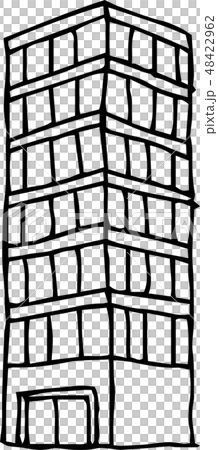 High-rise Building Urban Rough Sketch Graffiti - Stock Illustration ...