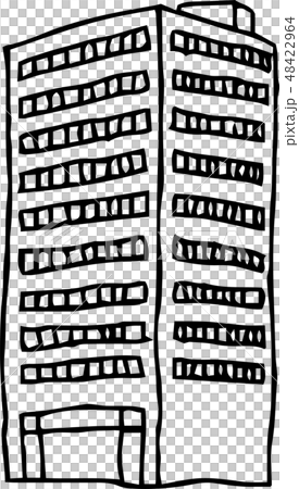 High-rise Building Urban Rough Sketch Graffiti - Stock Illustration ...