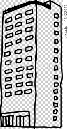 High-rise Building Urban Rough Sketch Graffiti - Stock Illustration ...