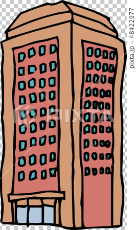 High-rise Building Urban Rough Sketch Graffiti - Stock Illustration ...