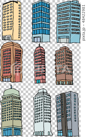 High-rise Building Urban Rough Sketch Graffiti - Stock Illustration ...