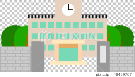 School building school building gate gate... - Stock Illustration ...