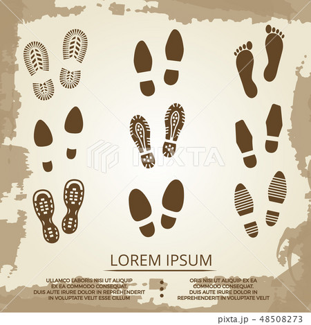 Vintage grunge footsteps poster designのイラスト素材 [48508273] - PIXTA
