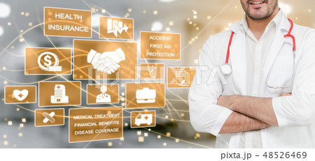 Doctor with health insurance healthcare graphic. | materials | digitalstage