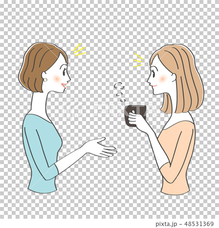 Conversation tea woman illustration - Stock Illustration [48531369] - PIXTA