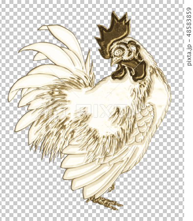 Ukiyo-e Chicken Gold Version - Stock Illustration [48583859] - PIXTA