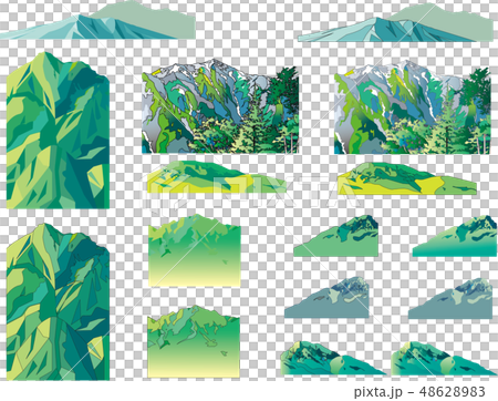 Mountain material collection - Stock Illustration [48628983] - PIXTA