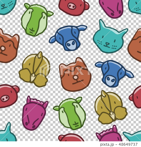Hand-painted seamless pattern: animals - Stock Illustration [48649737 ...