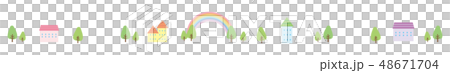 Line material - cute landscape 5 - Stock Illustration [48671704] - PIXTA