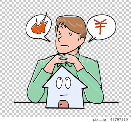 I worry about fire insurance - Stock Illustration [48797319] - PIXTA