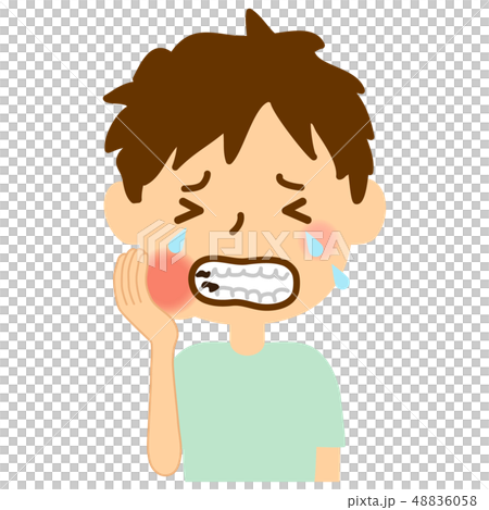 Toothache boy opening crying face - Stock Illustration [48836058] - PIXTA