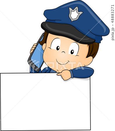 Kid Toddler Boy Police Call Illustrationのイラスト素材 [48883271] - PIXTA