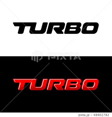 Turbo word logo. Sport car decal with text Turbo.のイラスト素材 [48902782] - PIXTA