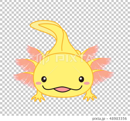 Wooper rolled whole body Axolotl yellow - Stock Illustration [48983356 ...