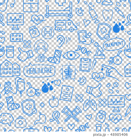 Medical hand drawn seamless pattern background - Stock Illustration ...