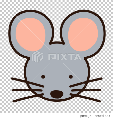 Simple and cute gray mouse illustration with... - Stock Illustration ...