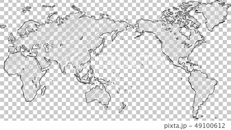 World map crayon a - Stock Illustration [49100612] - PIXTA