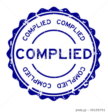 Grunge blue complied word round rubber seal stampのイラスト素材 [49109791] - PIXTA