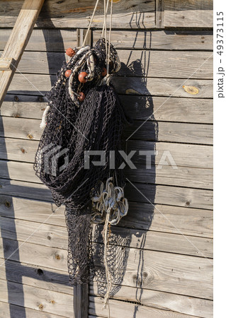 Detail of black fishing net.の写真素材 [49373115] - PIXTA