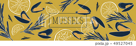 Mussels banner vector templateのイラスト素材 [49527045] - PIXTA