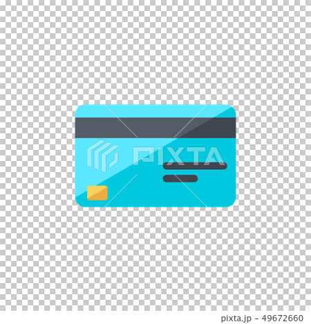 Credit card, No background, Vector, Flat icon-插圖素材 [49672660] - PIXTA圖庫