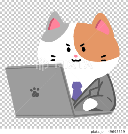 Cat using a computer - Stock Illustration [49692839] - PIXTA