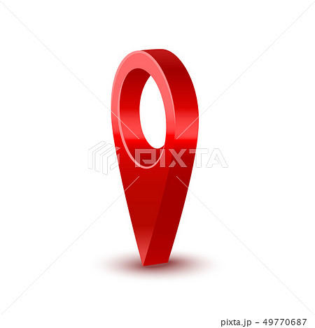 Realistic Detailed 3d Red Map Pointer Pin. Vectorのイラスト素材 [49770687] - PIXTA