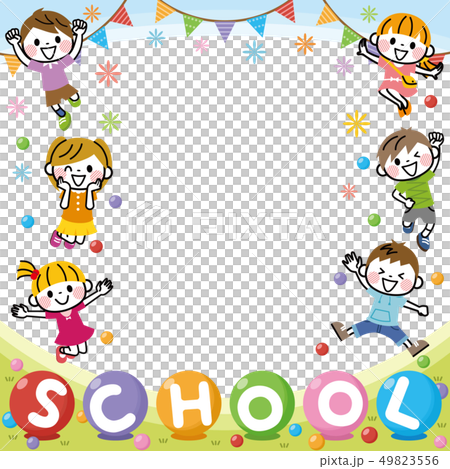 Children's frame "SCHOOL" - Stock Illustration [49823556] - PIXTA