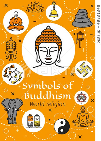 Buddha buddhism religion and yoga symbols 49831348 PIXTA