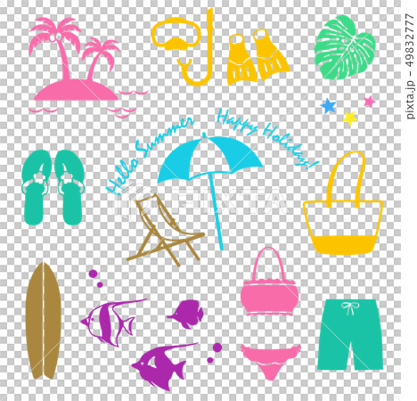 Summer vacation southern country icon set - Stock Illustration ...