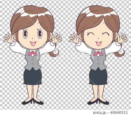 Business Woman Young Woman Banzai Uniform Full... - Stock Illustration ...