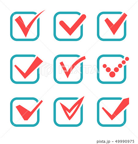 Tick check marks iconsのイラスト素材 [49990975] - PIXTA