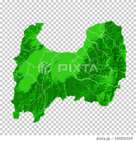 Toyama Prefecture Map and Municipal Boundaries - Stock Illustration ...
