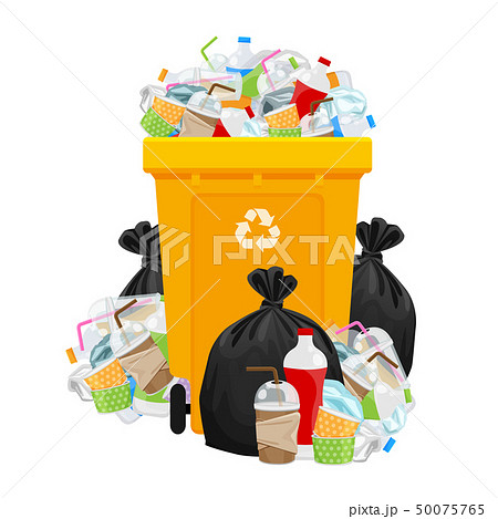 illustration garbage waste and bag plasticのイラスト素材 [50075765] - PIXTA