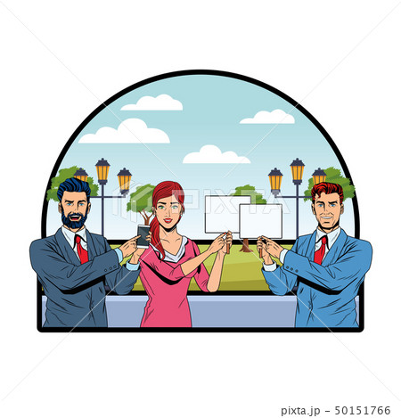 business people with signboardのイラスト素材 [50151766] - PIXTA