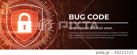 Bug Code. The Red Digital Background. Vector.のイラスト素材 [50225225] - PIXTA