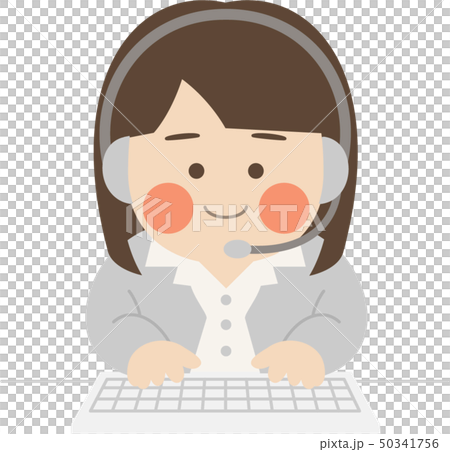 Female character call center - Stock Illustration [50341756] - PIXTA