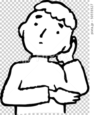 Hand drawn male pose reaction emotion... - Stock Illustration [50559327 ...