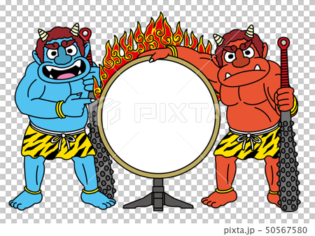 Red Demon Blue Demon and Frame - Stock Illustration [50567580] - PIXTA