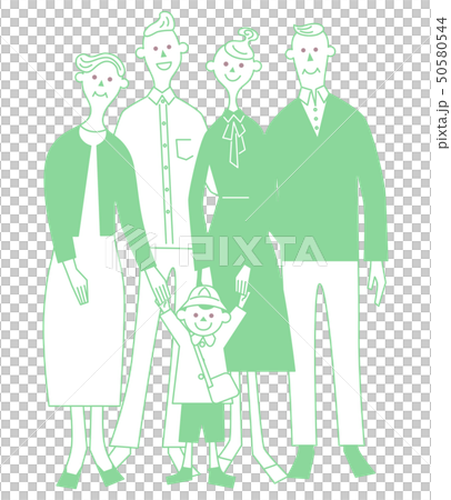 Line drawing 3 generation family - Stock Illustration [50580544] - PIXTA