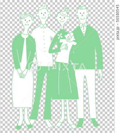 Line drawing 3 generation family - Stock Illustration [50580545] - PIXTA