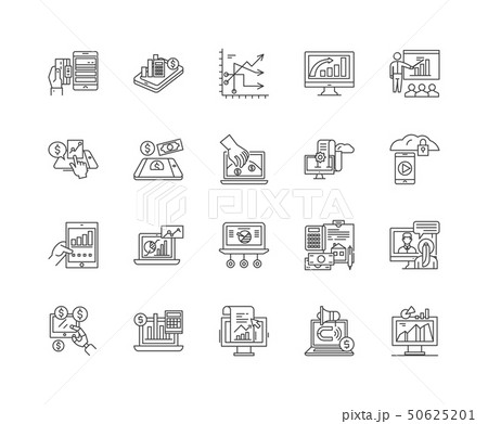 Financial service provider line icons, signs,...のイラスト素材 [50625201] - PIXTA