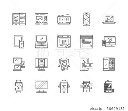 Display line icons, signs, vector set, outline...のイラスト素材 [50629185] - PIXTA