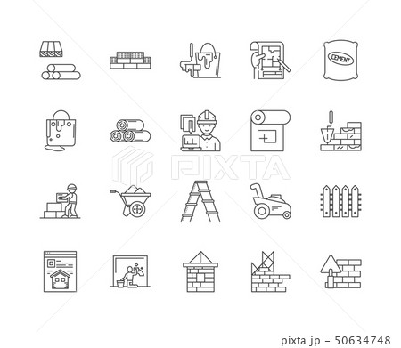 Builders merchants line icons, signs, vector...のイラスト素材 [50634748] - PIXTA