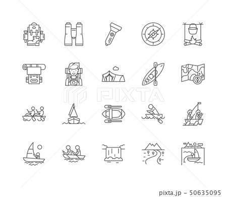 Boat tours line icons, signs, vector set,...のイラスト素材 [50635095] - PIXTA