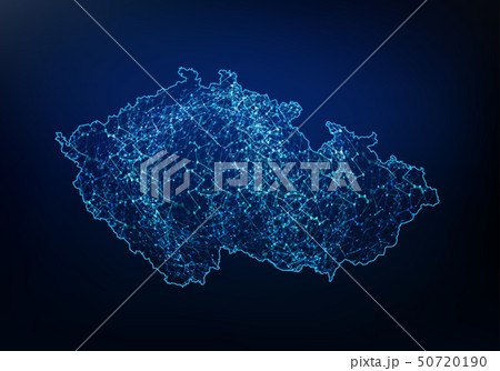 Abstract of Czech Republic map network, internetのイラスト素材 [50720190] - PIXTA