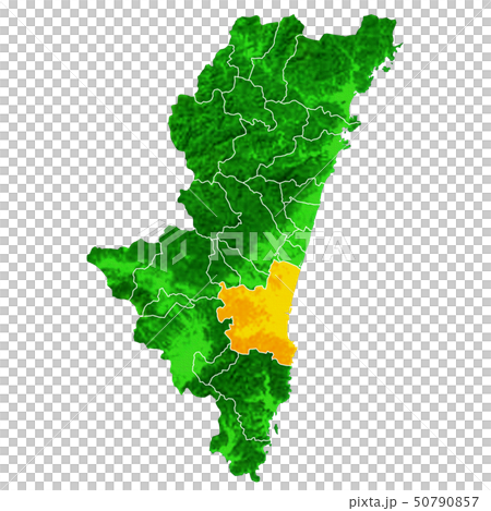 Miyazaki Prefecture and Miyazaki City Map - Stock Illustration ...