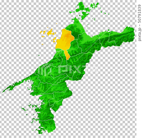 Ehime Prefecture and Matsuyama City Map - Stock Illustration [50791839 ...